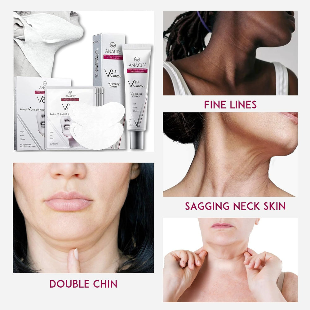 Double Chin Contour Cream And Masks Set Neck Firming Face Line Shaping